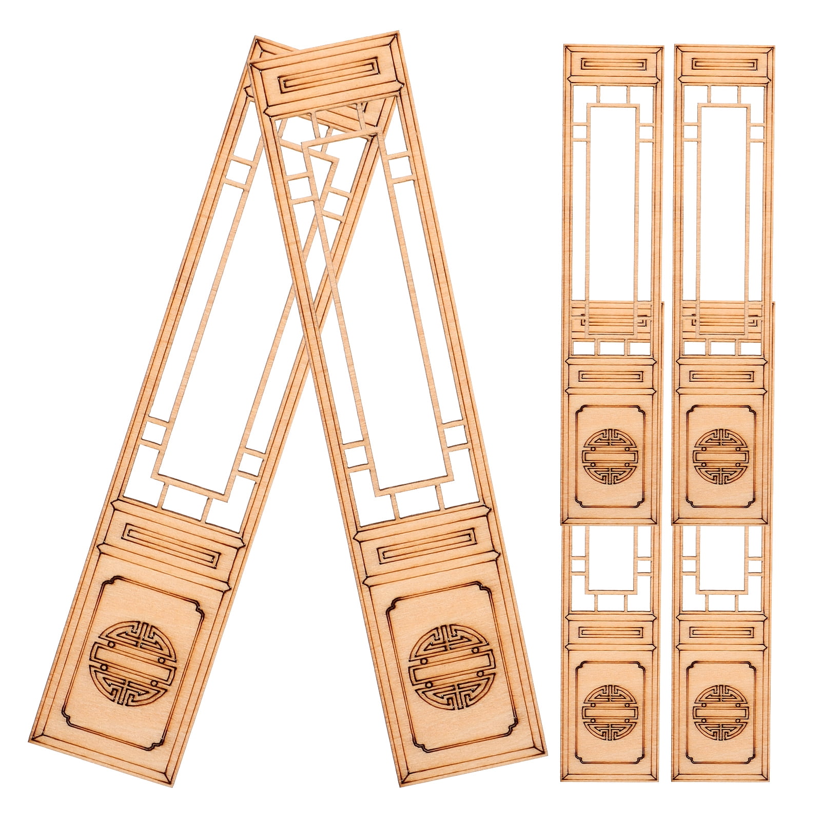 Antique Miniature Screen for Decor with Vivid Detail 6pcs Wood Assorted ...