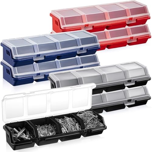 6 Pcs Screw Organizer Box with Lid 4 Compartments Tool Bin Divider ...