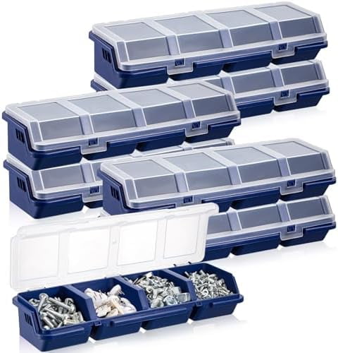 6 Pcs Screw Organizer Box with Lid 4 Compartments Tool Bin Divider ...
