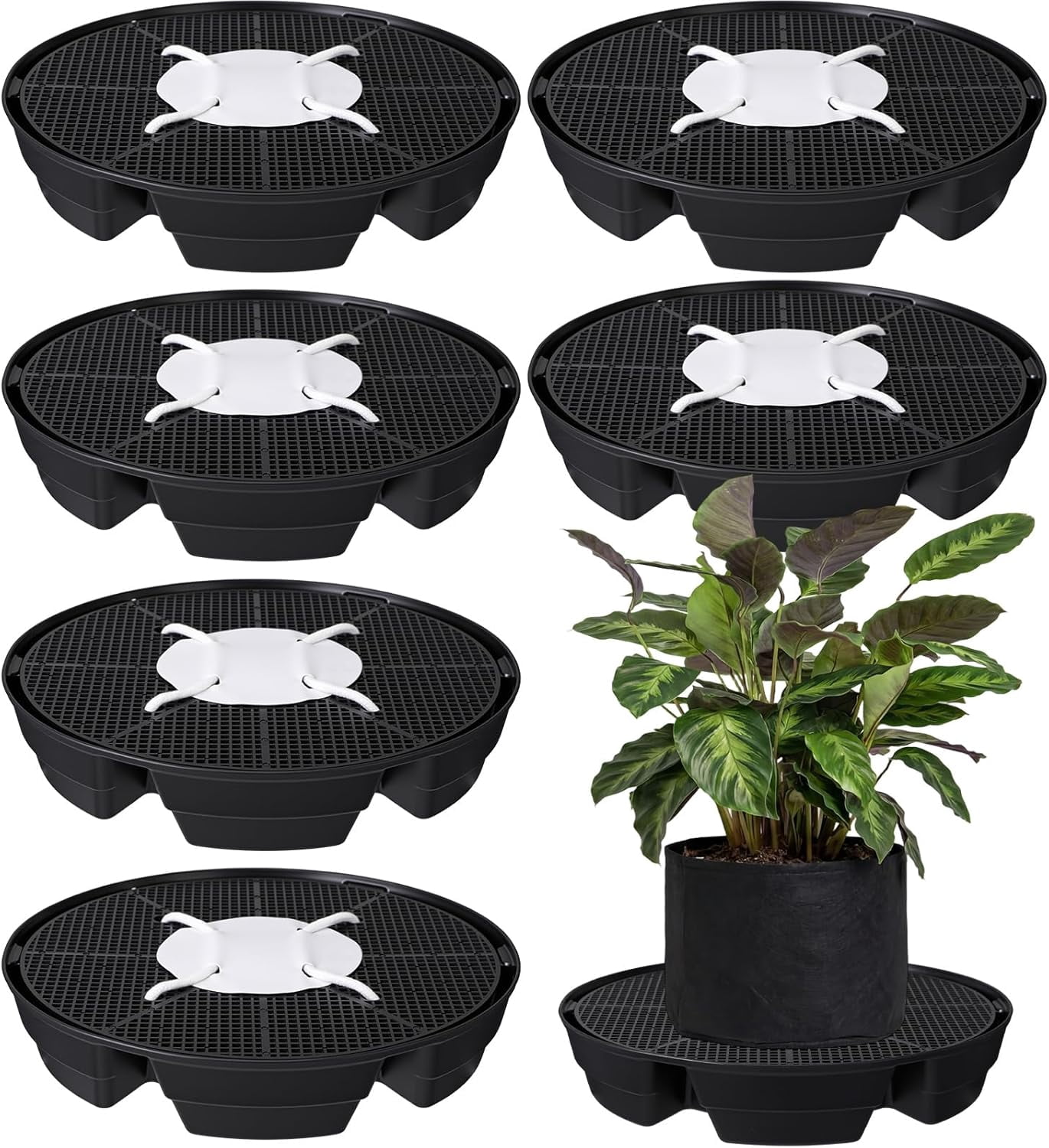 6 Pcs Self-Watering Fabric Pot Base Auto-Irrigation System Plant Saucer ...