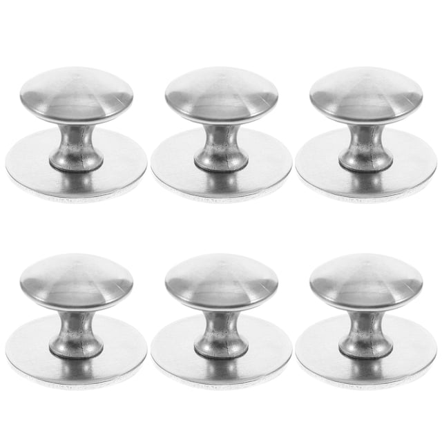 Ceiather, 3cm Diameter Round Drawer Knobs Stainless Steel Black 6 Piece ...