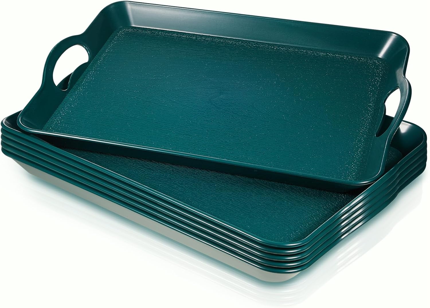 6 Pcs Serving Trays with Handles 16 X 11 Inch Multi Purpose Plastic ...