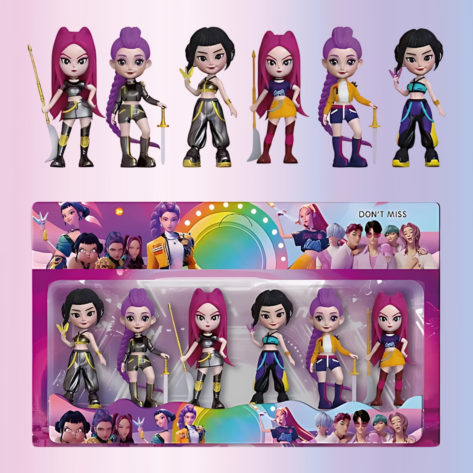 6 Pcs Set Figure Collection Christmas Decorations Character Figurines ...