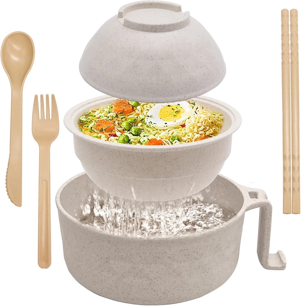 6 Pcs Set Ramen Noodle Bowls Microwavable Set with Lid, NOGIS Instant ...