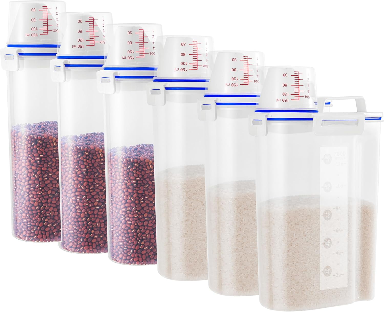 6 Pcs Set Rice Dispenser Storage Containers, 10 Lbs Small Rice Bucket ...