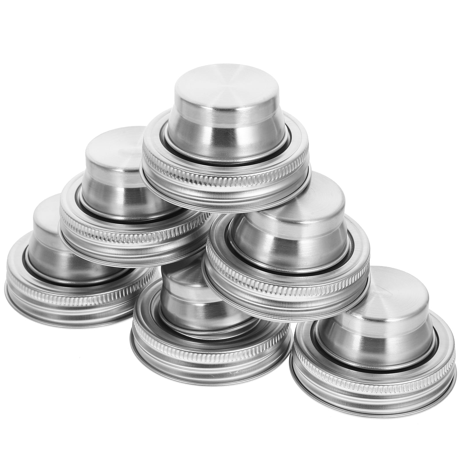 6 Pcs Shaker Lid Stainless Steel Cocktail Lids Spice Bottle Replacement ...