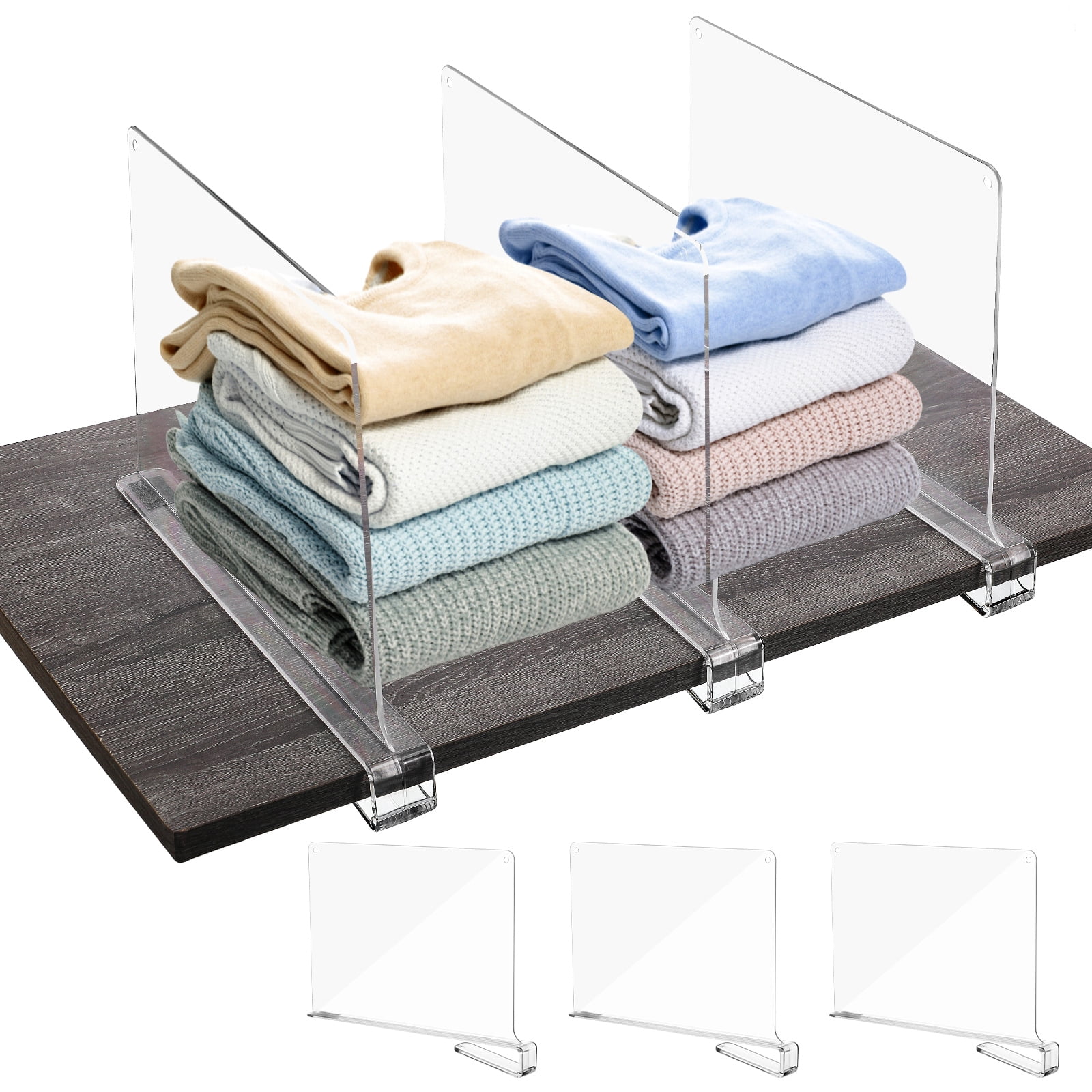 6 Pcs Shelf Dividers Vertical Closet Shelf Dividers Wardrobe Dividers ...