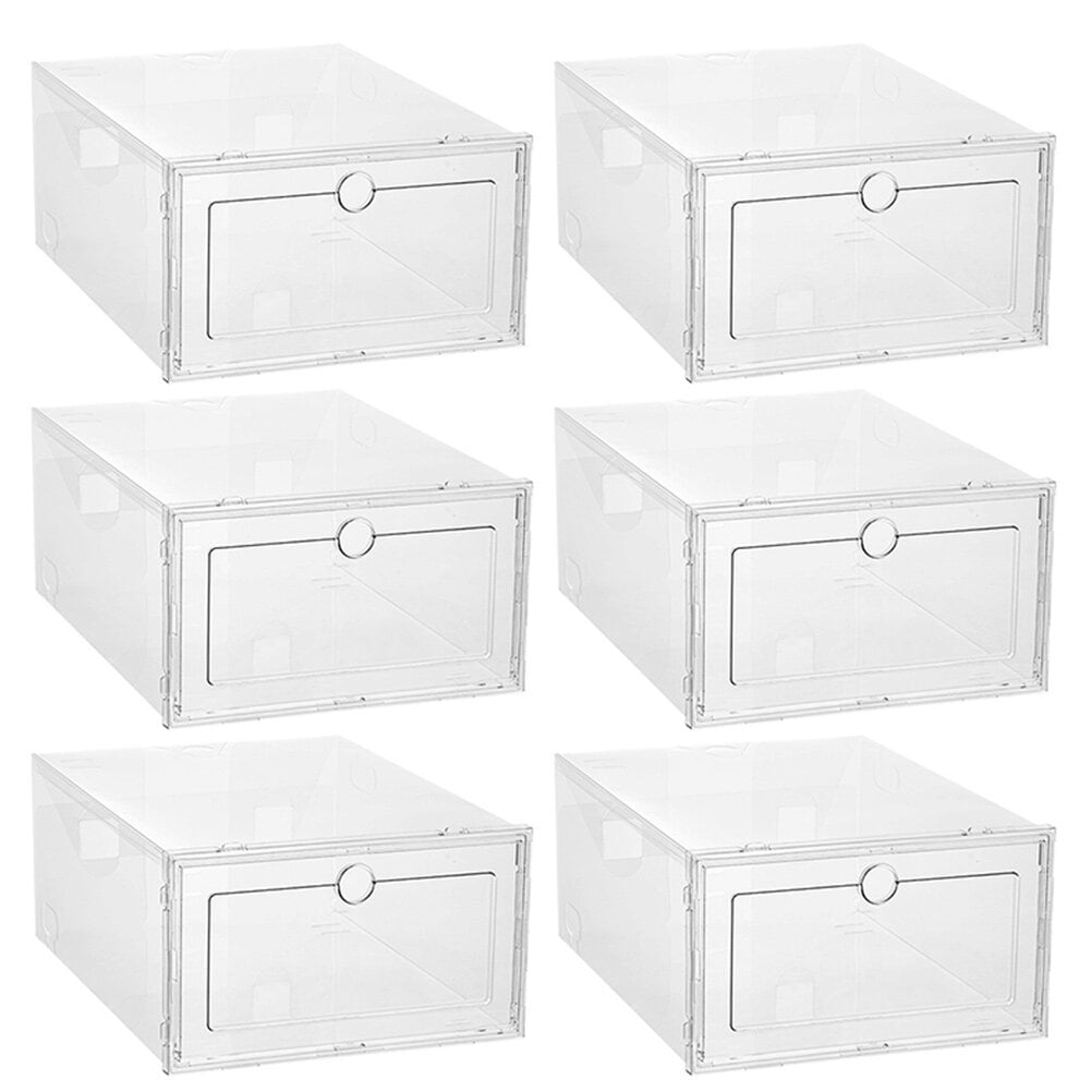 6 Pcs Shoe Box Storage Bin Creative Shoes Case Shoe Cabinet Front ...