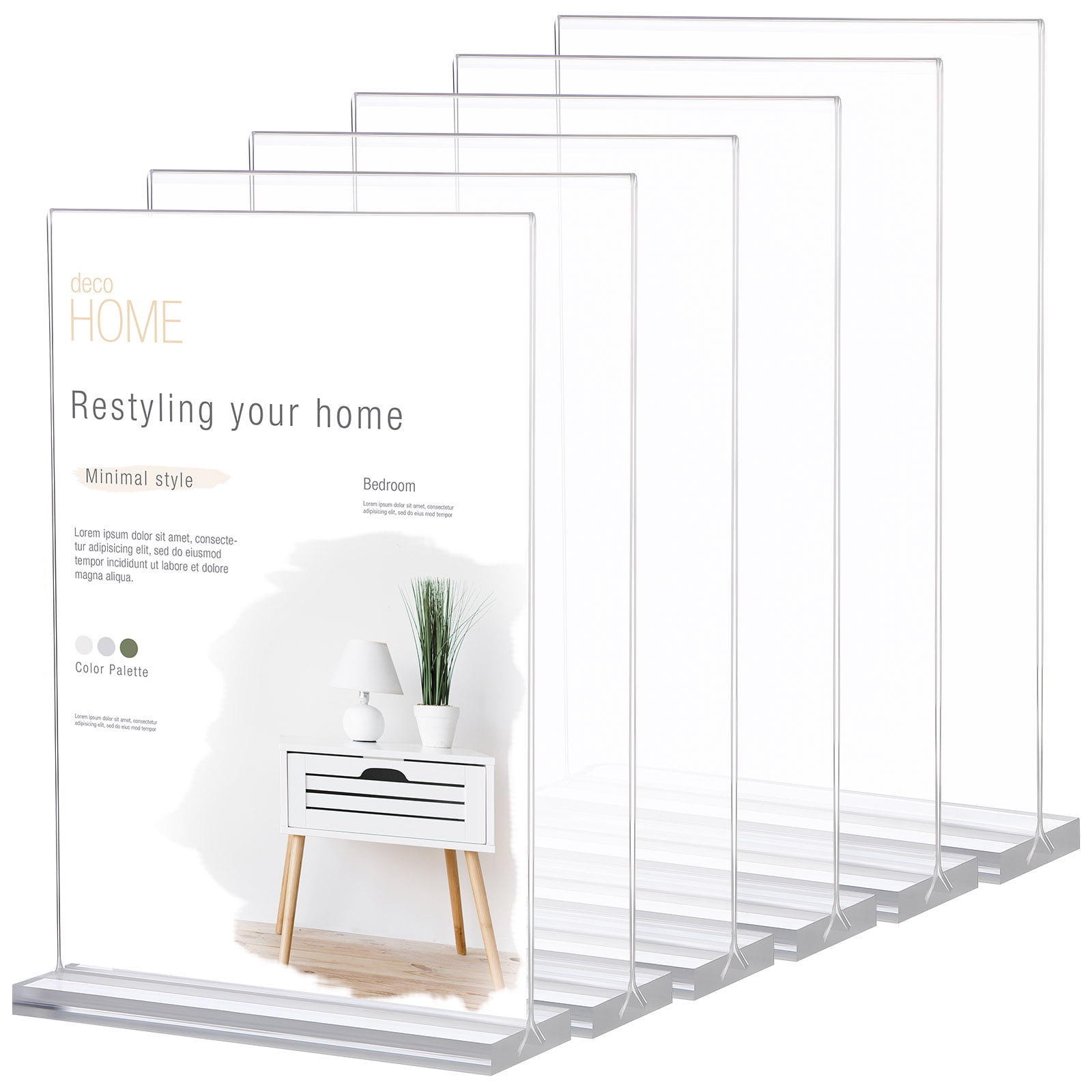 6 Pcs Sign Holder Acrylic Display Stand Brochure Holder Acrylic Stand ...