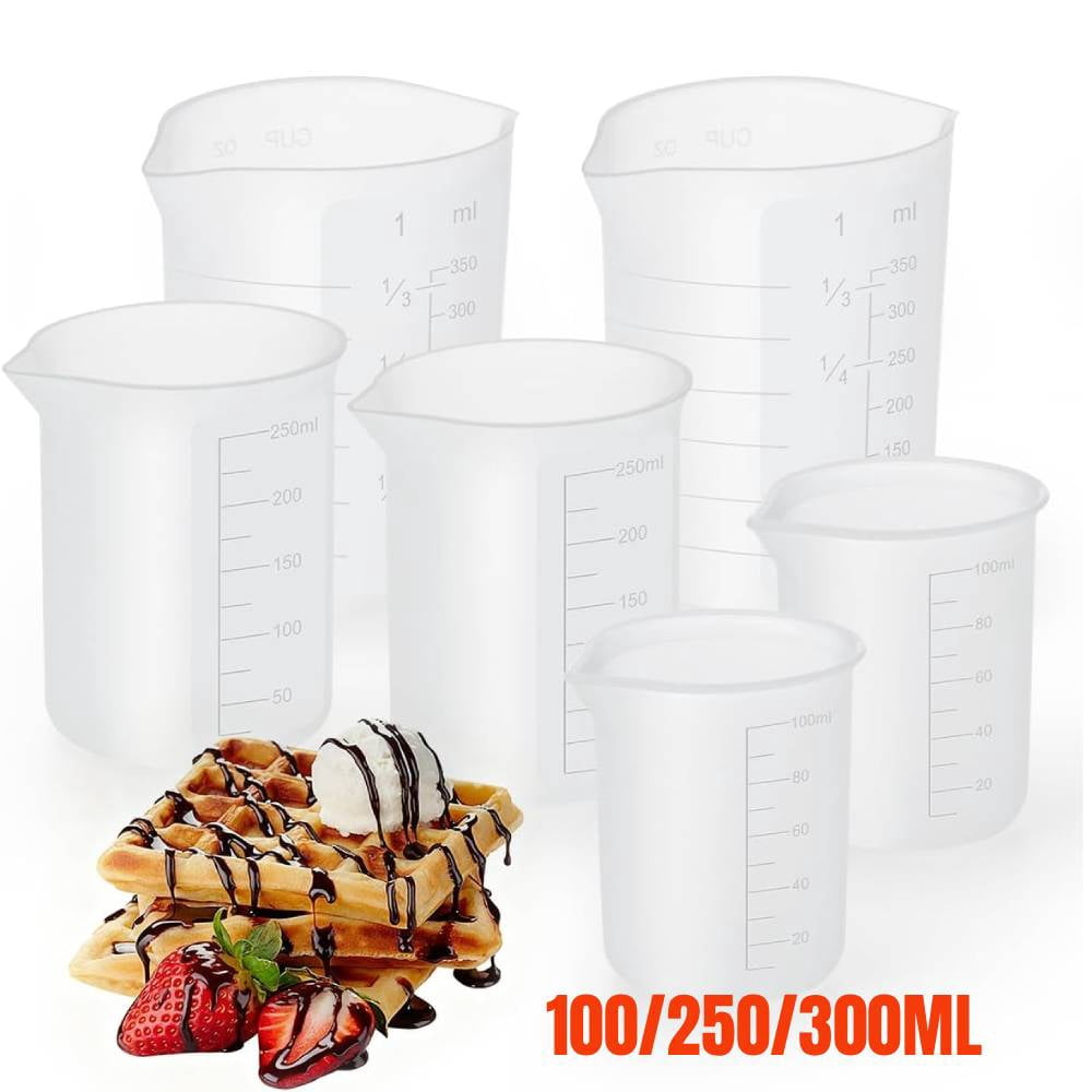 6 Pcs Silicone Cups for Melting Chocolate, Measuring Cups with Scale ...