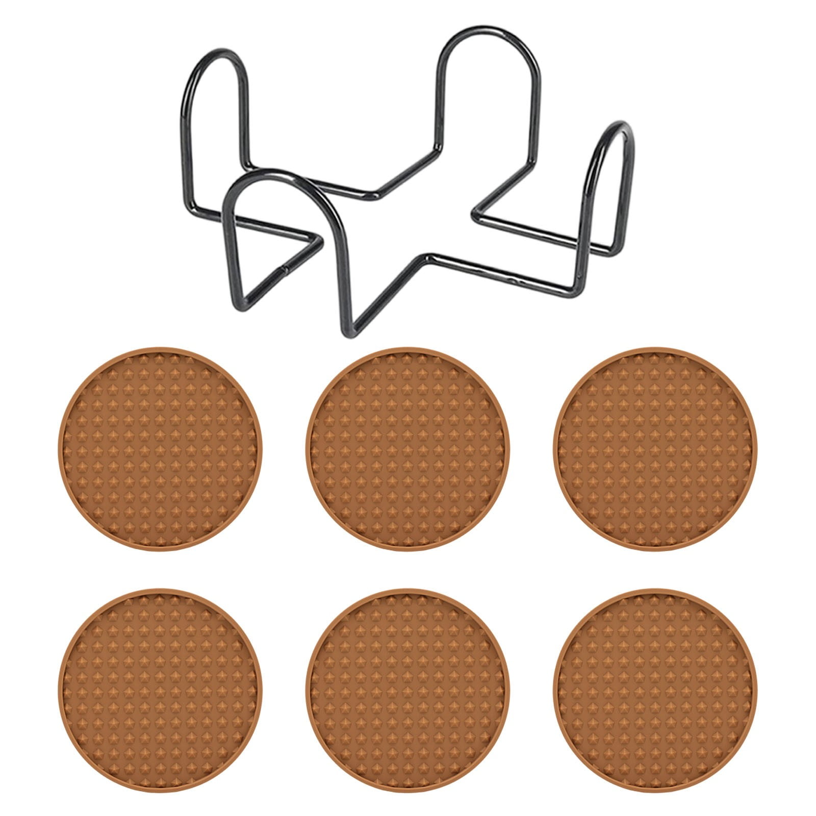 6 Pcs Silicone Drink Coaster Set with Holder - Thickened Non-Slip ...