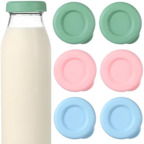 6 Pcs Silicone Milk Bottle Caps,48 mm Glass Bottles Replacement Cap ...