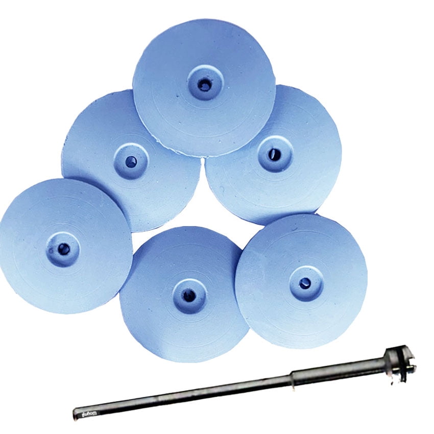 6 Pcs Silicone Polishing Wheels Knife Edge Blue Fine Grid W/Mandrel EVE ...