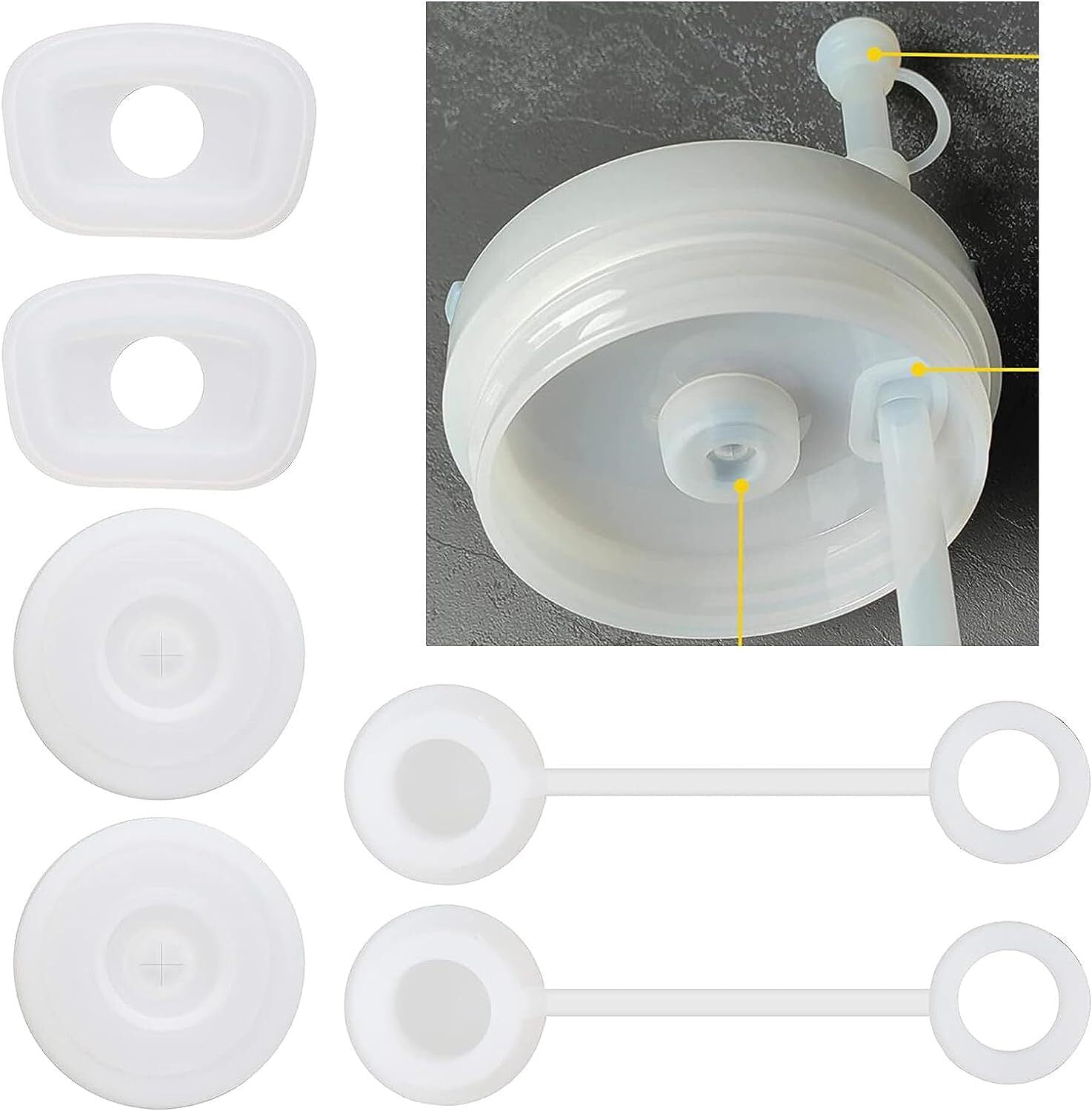 6 Pcs Silicone Spill Proof Stopper, Compatible with Stanley Cup 1.0 ...