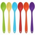6 Pcs Silicone Spoons Set, 8 Inch Colorful Small Mixing Spoons, Heat ...
