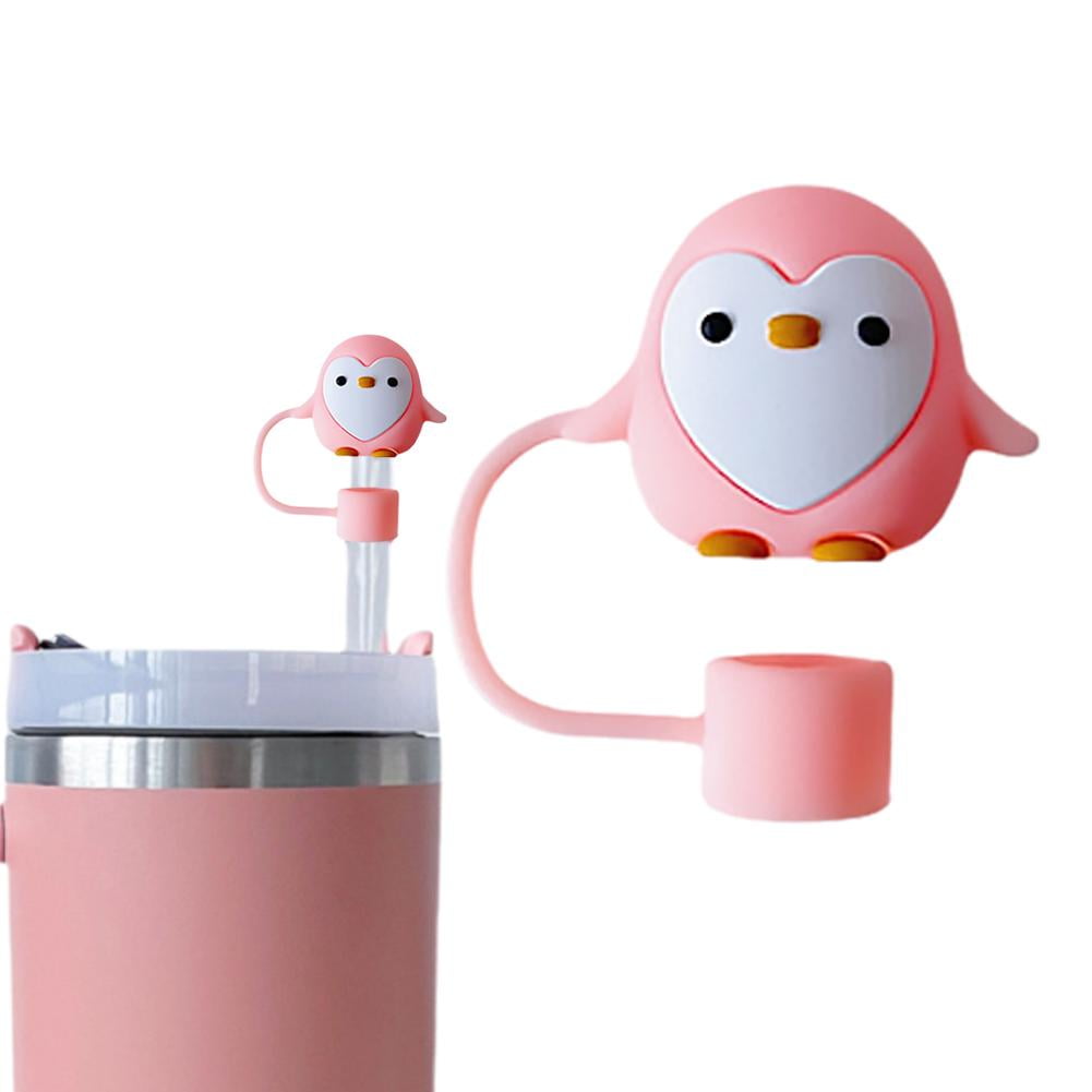 6 Pcs Silicone Straw Cap, Penguin Shape Dustproof Cover for 8-10mm ...