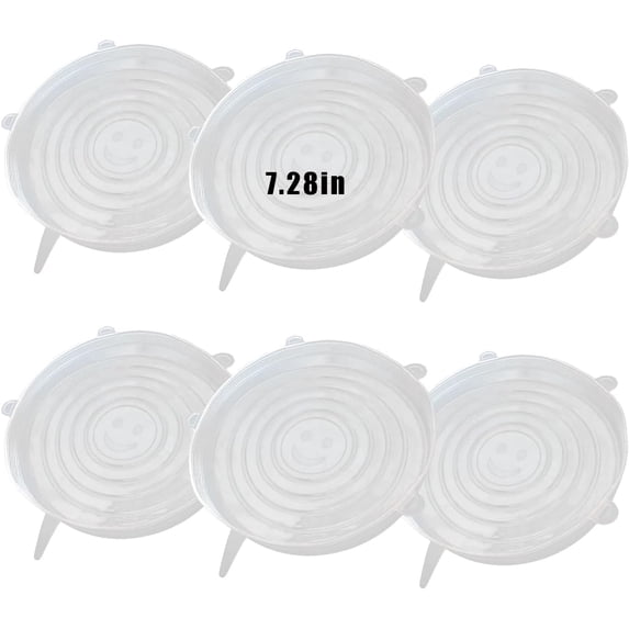6 Pcs Silicone Stretch Lids Reusable and Durable Silicone Container ...