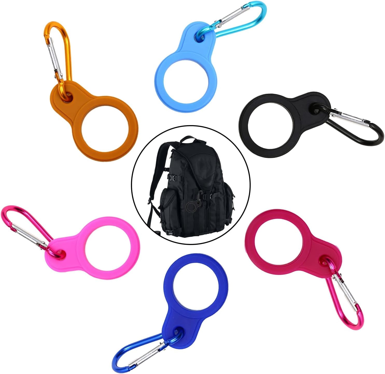 6 Pcs Silicone Water Bottle Buckle, Colorful Bottle Carrying Buckle ...