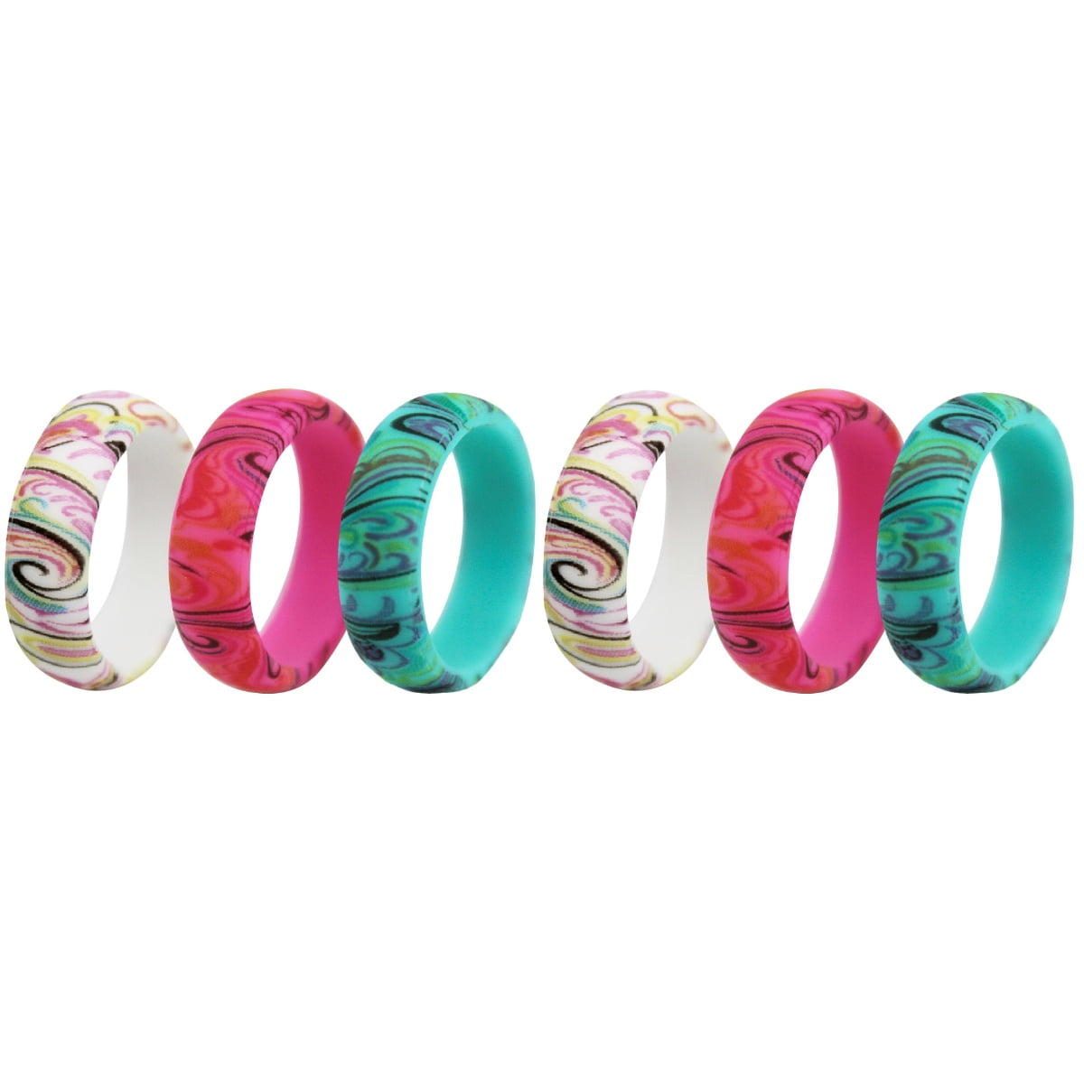 6 Pcs Silicone Wedding Band for Women Silica Gel Ring Rubber Rings ...