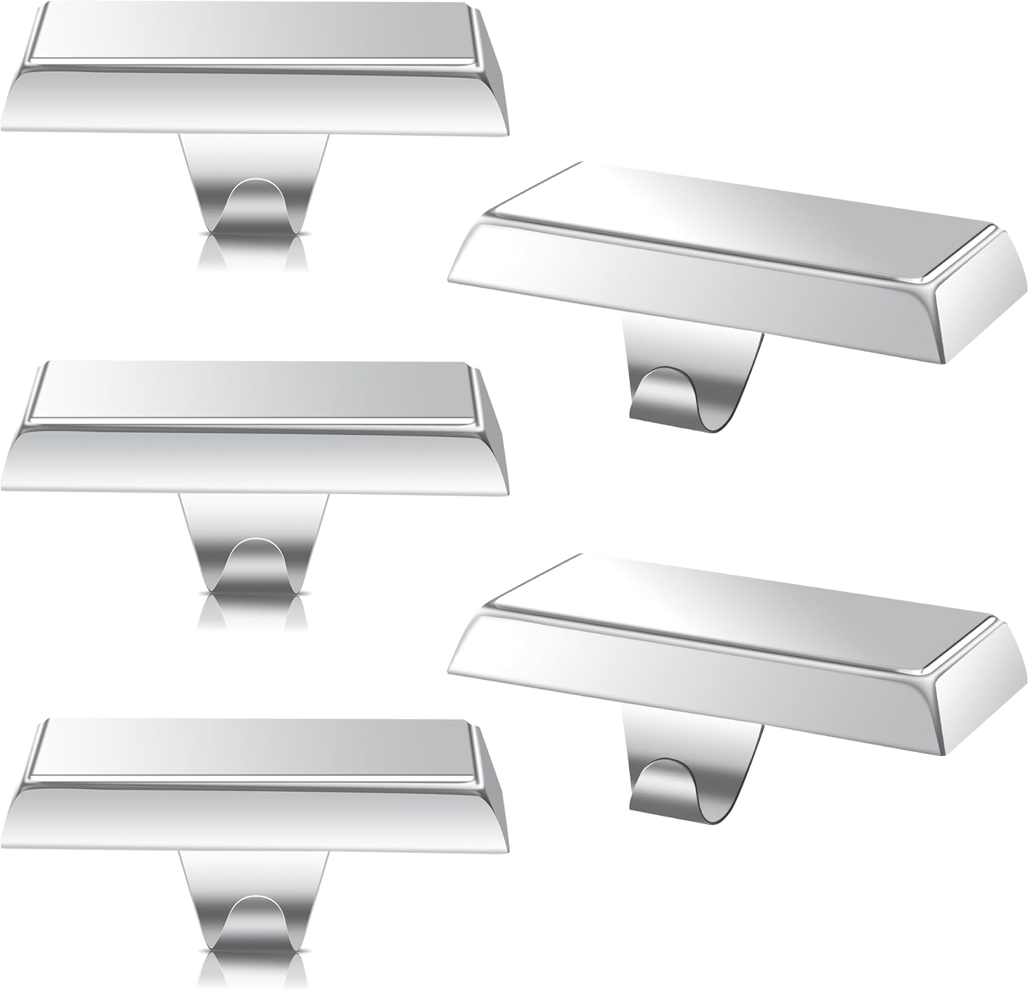 6 Pcs Silver Christmas Metal Stocking Holders for Mantle, Heavy Duty ...