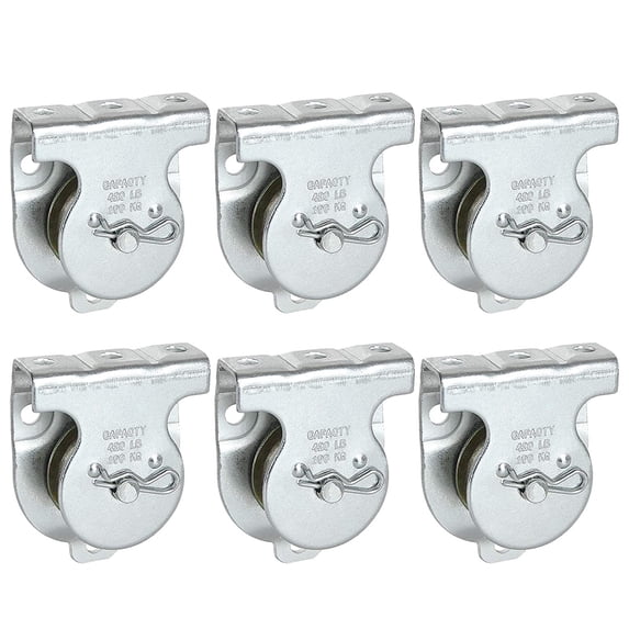 6 Pcs Silver Fixed Pulley, Zinc Plated 1-1/2 Inch Cable Pulleys, Silver ...