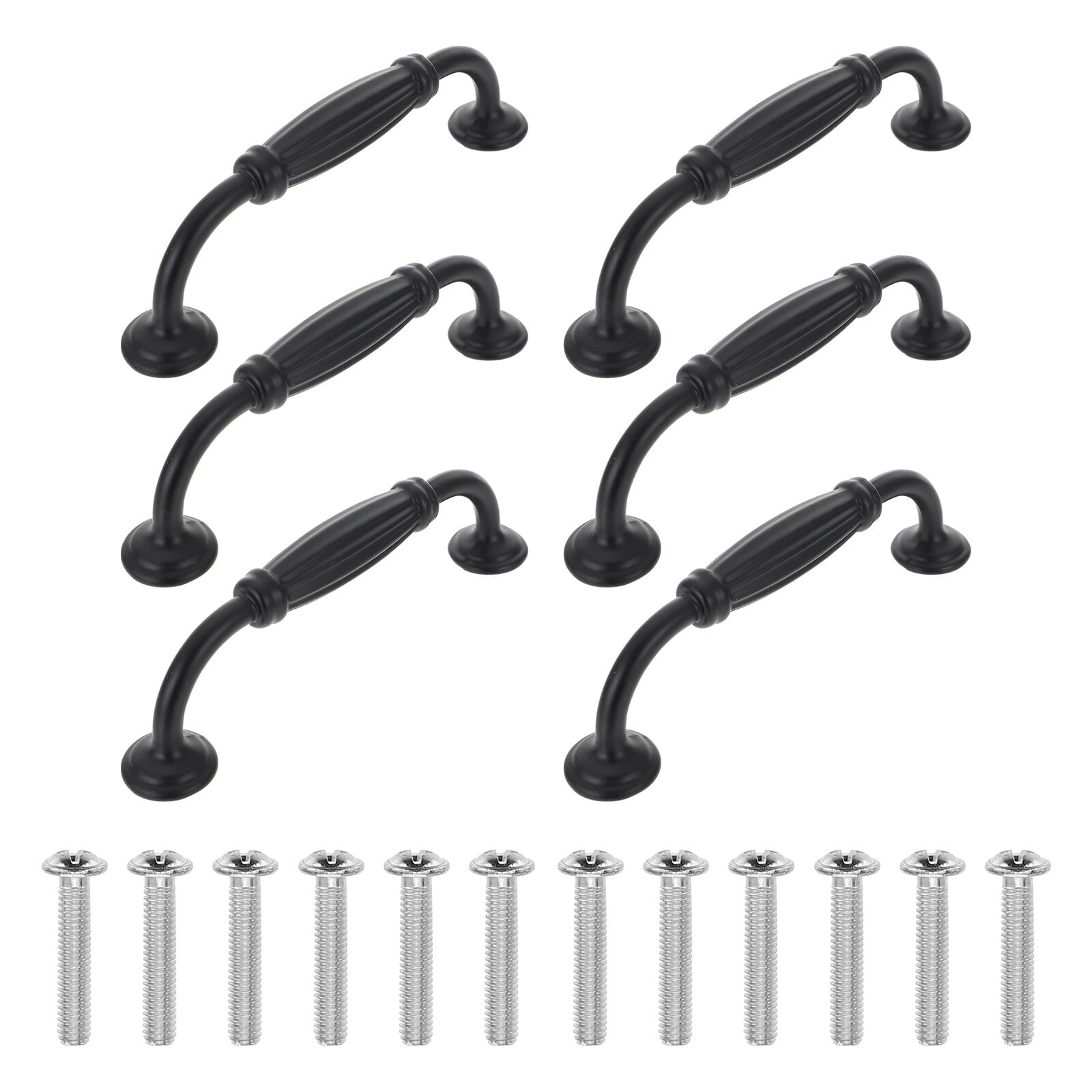 6 Pcs Simple Handle Fruit Organizer Rack Trays Black Door Handles Nut ...