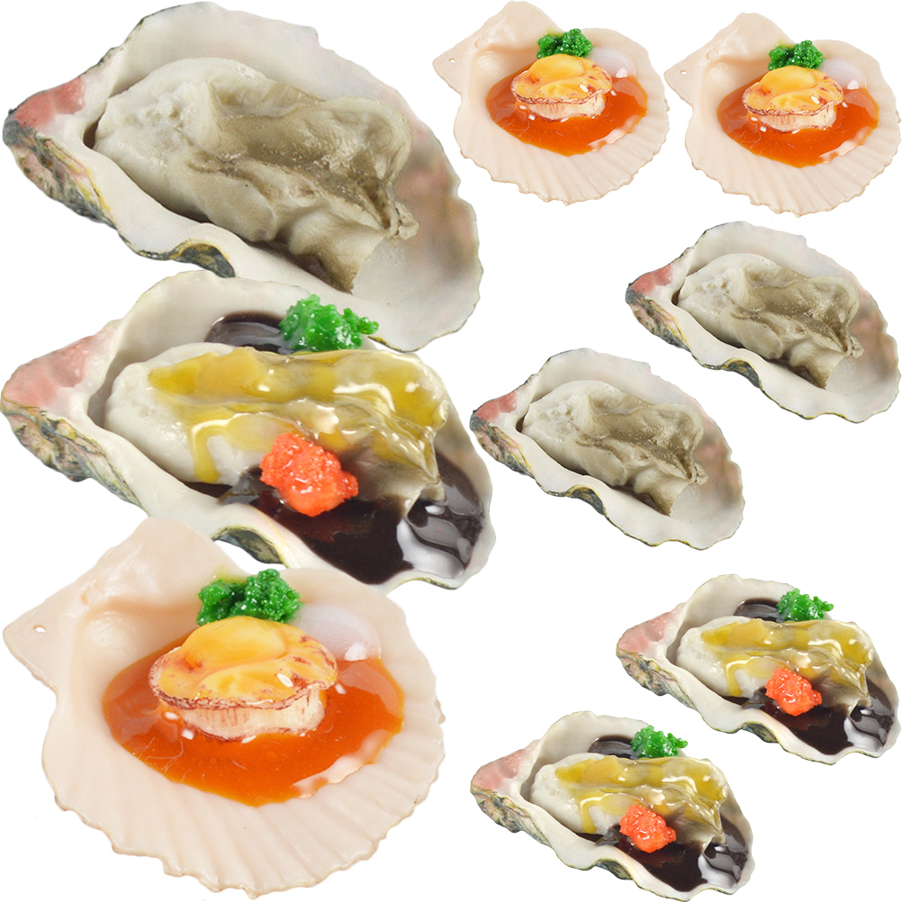 6 Pcs Simulated Oysters Fake Seafood Toy Artificial Models The Lobster ...