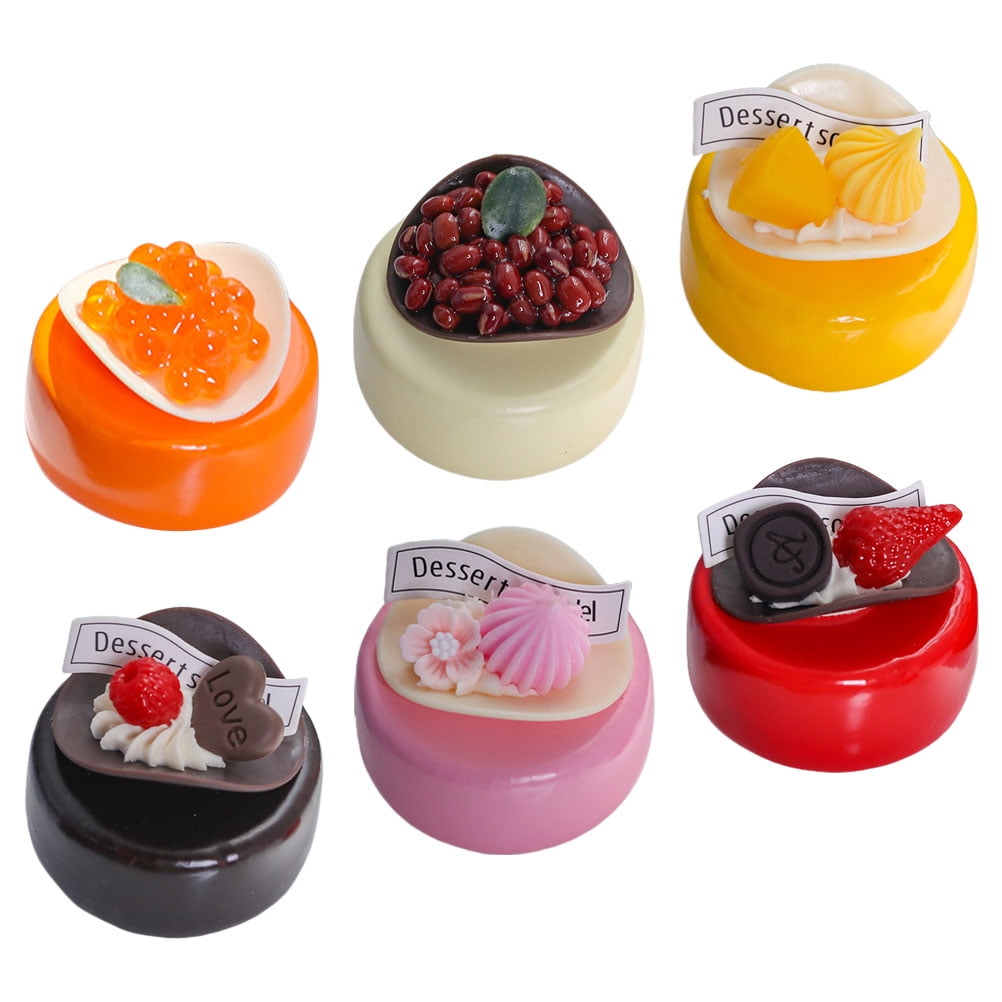 6 Pcs Simulation Cake Models Home Decor Realistic Food Photo Props for ...