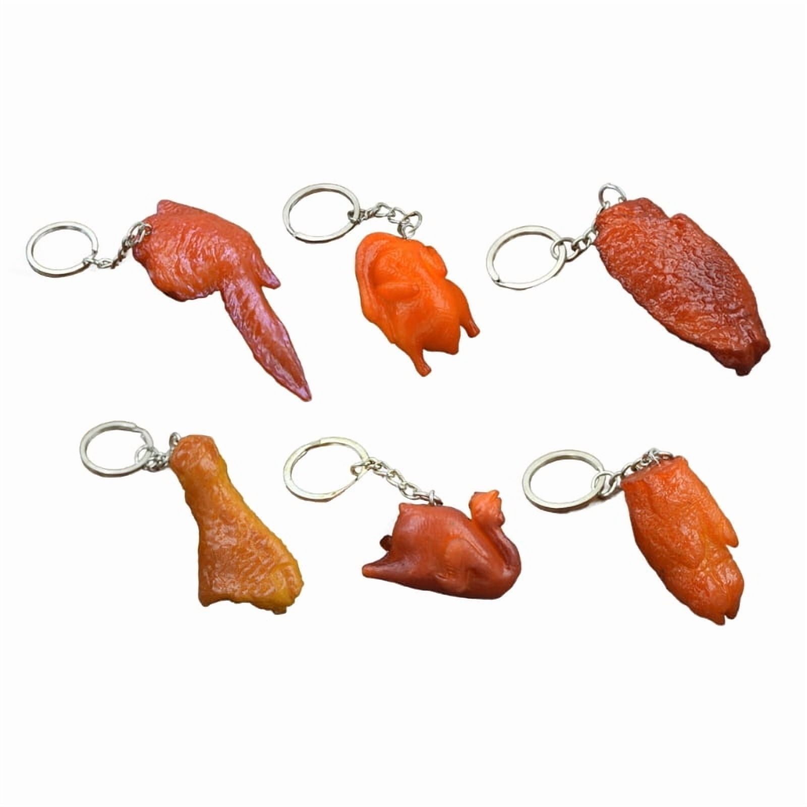 6 Pcs Simulation Food Keychain False Braised Pork Keying Pendant Car ...