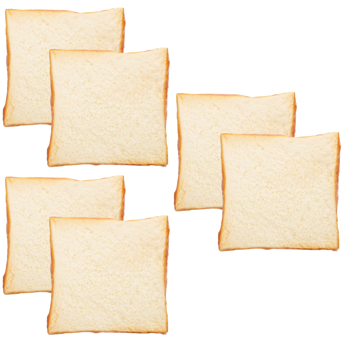 6 Pcs Simulation Toast Slice PU Bread Models Toy for Kids Decor Loaf ...