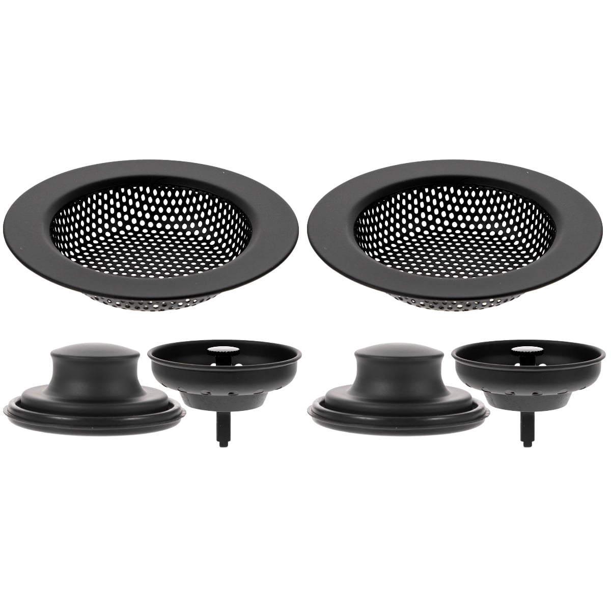 6 Pcs Sink Strainer Kitchen Essentials Drain Stopper Black Steel Plug ...