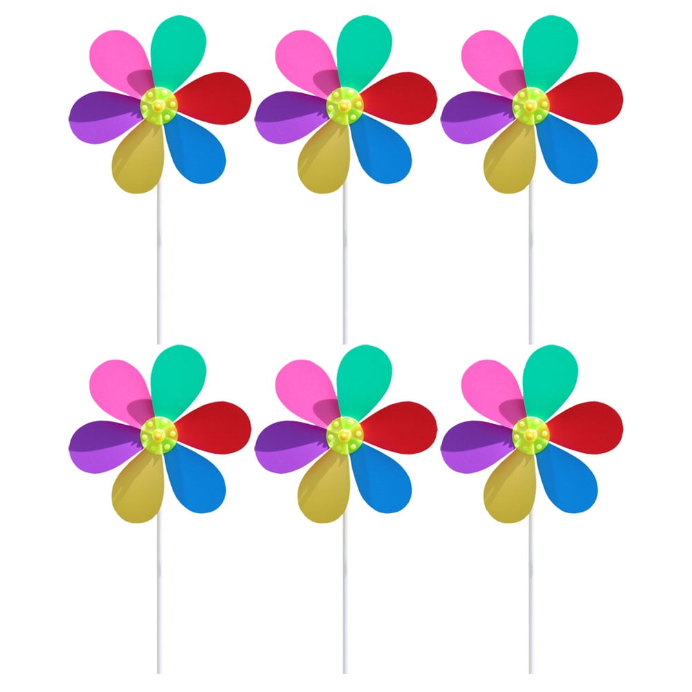 OUNONA 6 Pcs Single Layer Windmills Thick PP Pinwheel for Children's ...