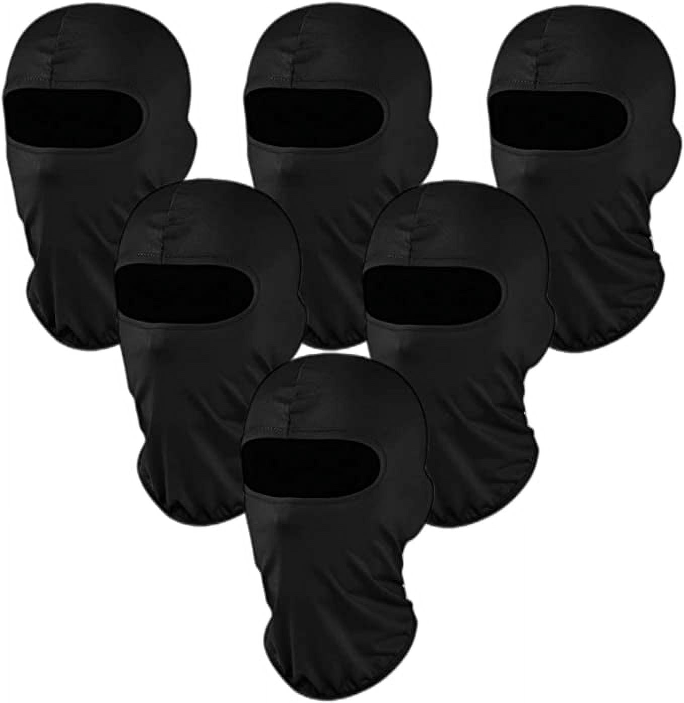 Coolzu Ski Mask Pack, 6 Pcs Full Face Balaclava, Lightweight Stretchy ...