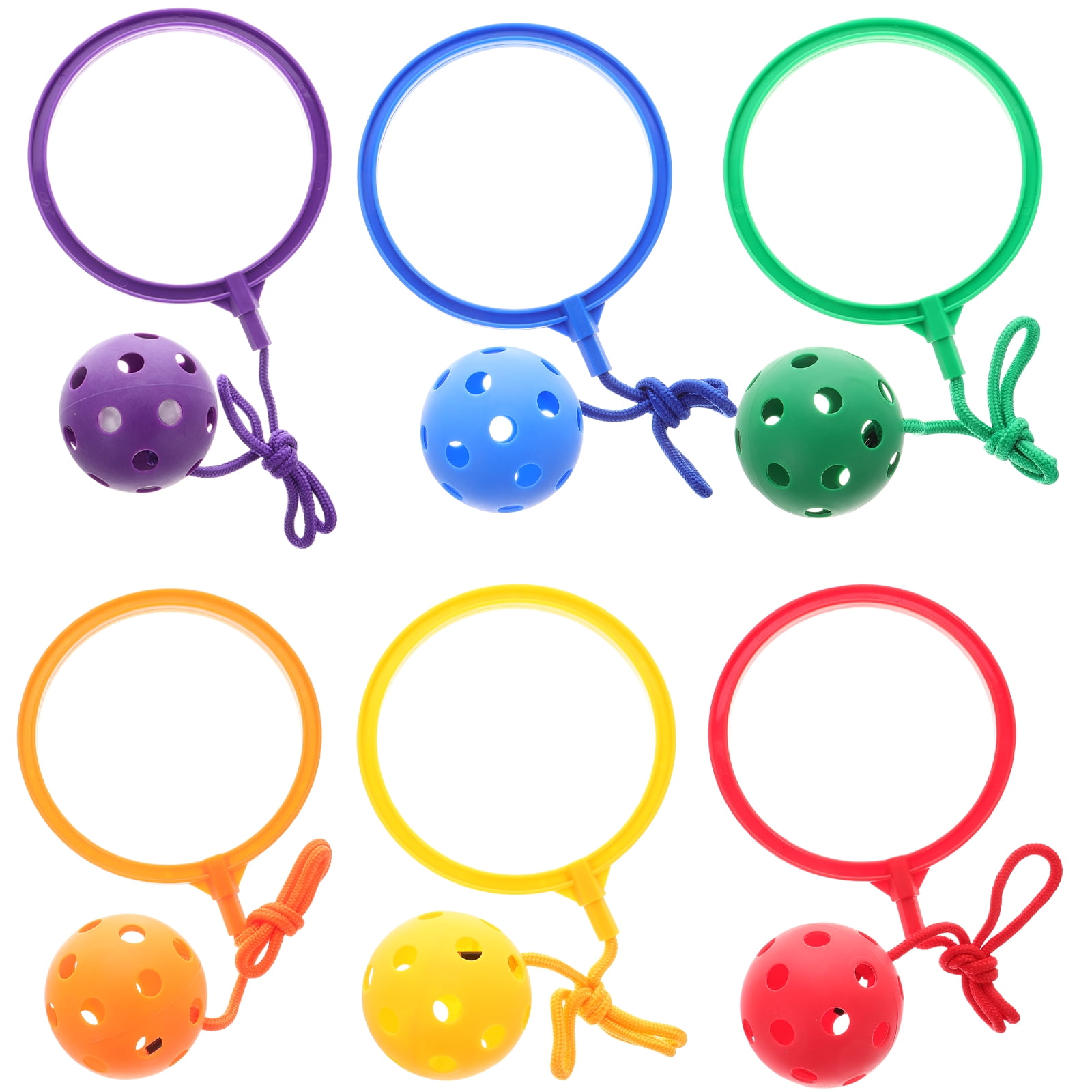 6 Pcs Skip Ball Toys Jumping Ring Kids Rope Ankle Fitness Parent-child ...