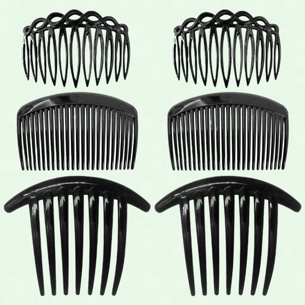 6 Pcs Slide Hair Combs, Brown Twist Comb for Thick and Fine Hair Girls ...