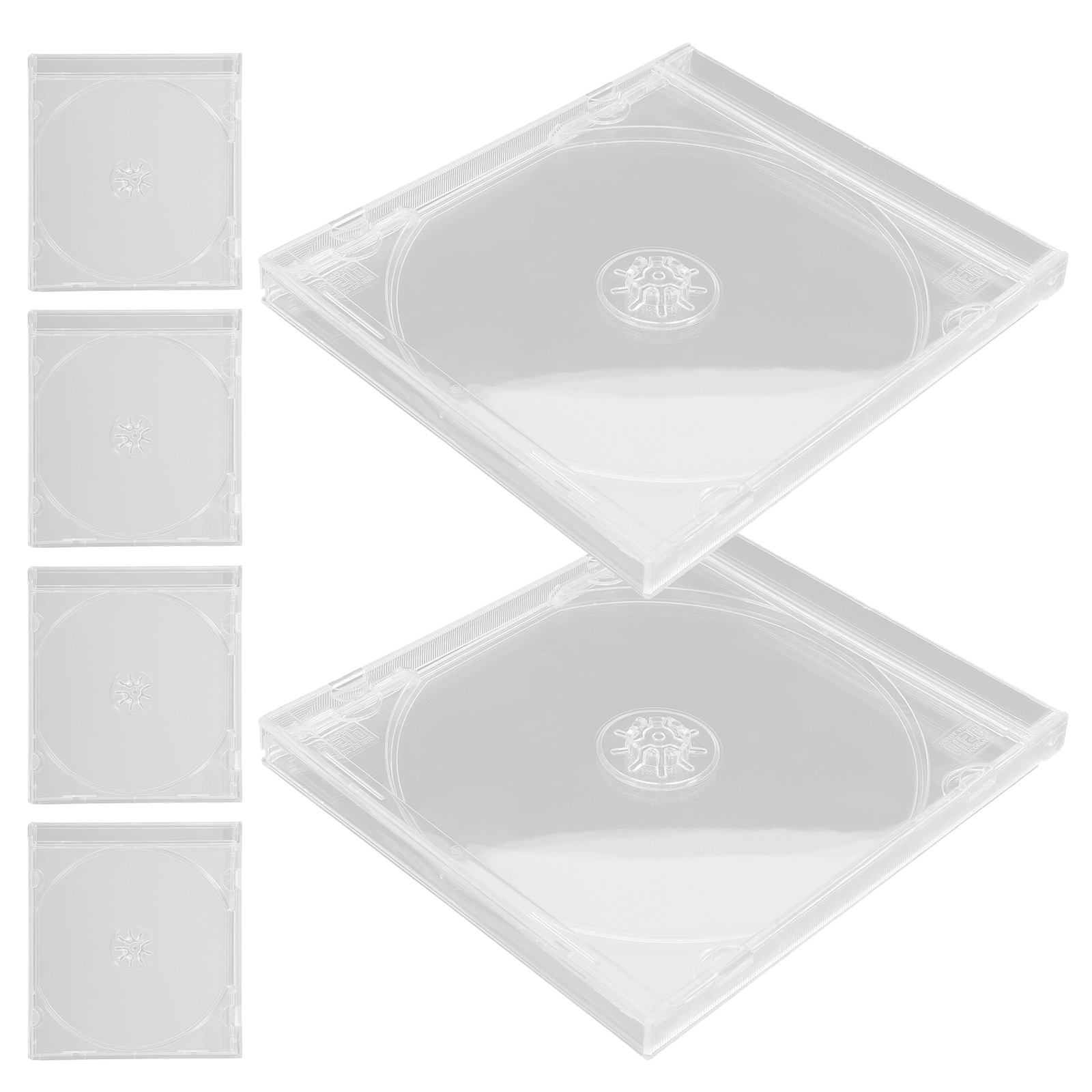 6 Pcs Slim CD Jewel Cases Dvd File Boxes with Lids Album Display Travel ...