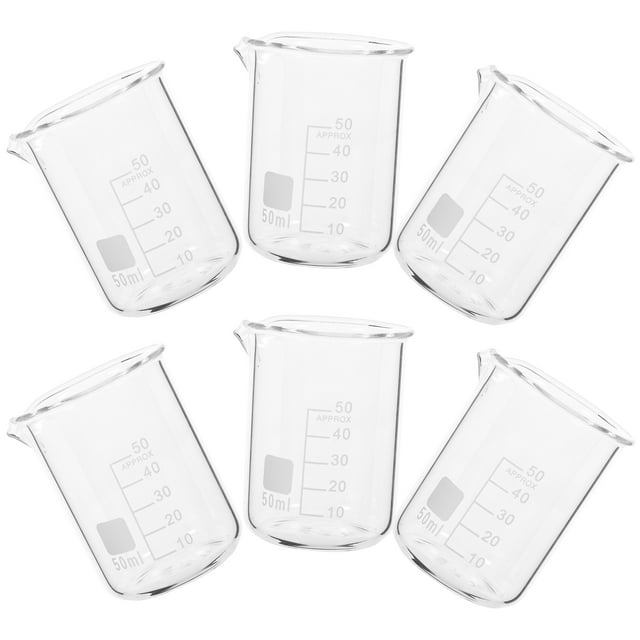 6 Pcs Small Glass Beaker 10ml Experimental Equipment Chemistry ...