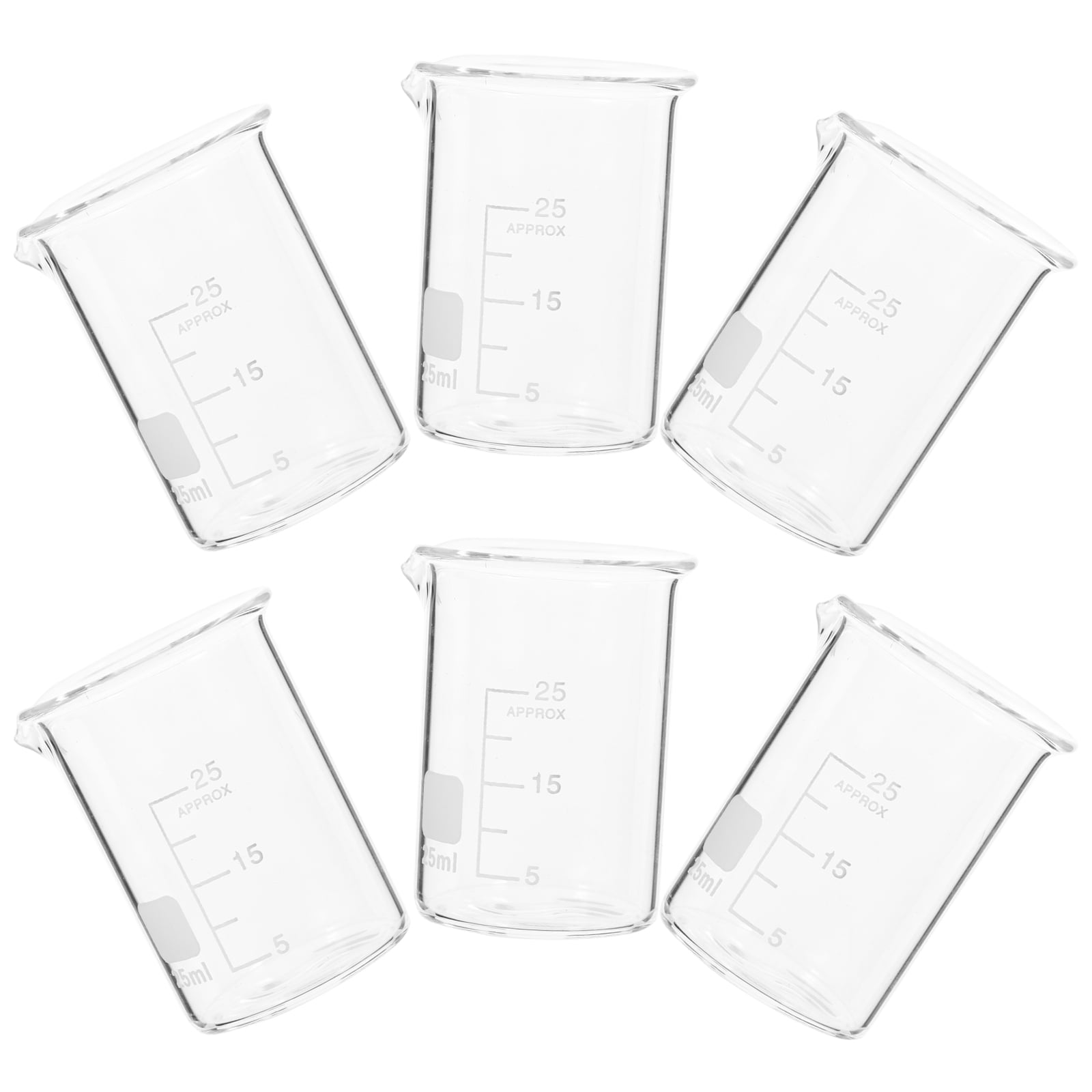 6 Pcs Small Glass Beaker 10ml Experimental Equipment Chemistry ...