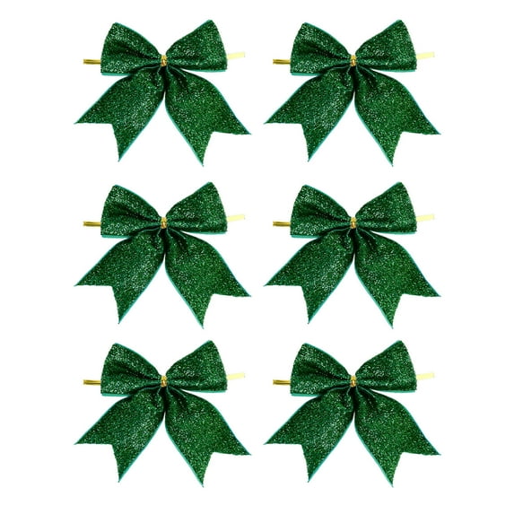 6 Pcs Small Glitter Velvet Christmas Bows for Christmas Tree, Twist Tie ...