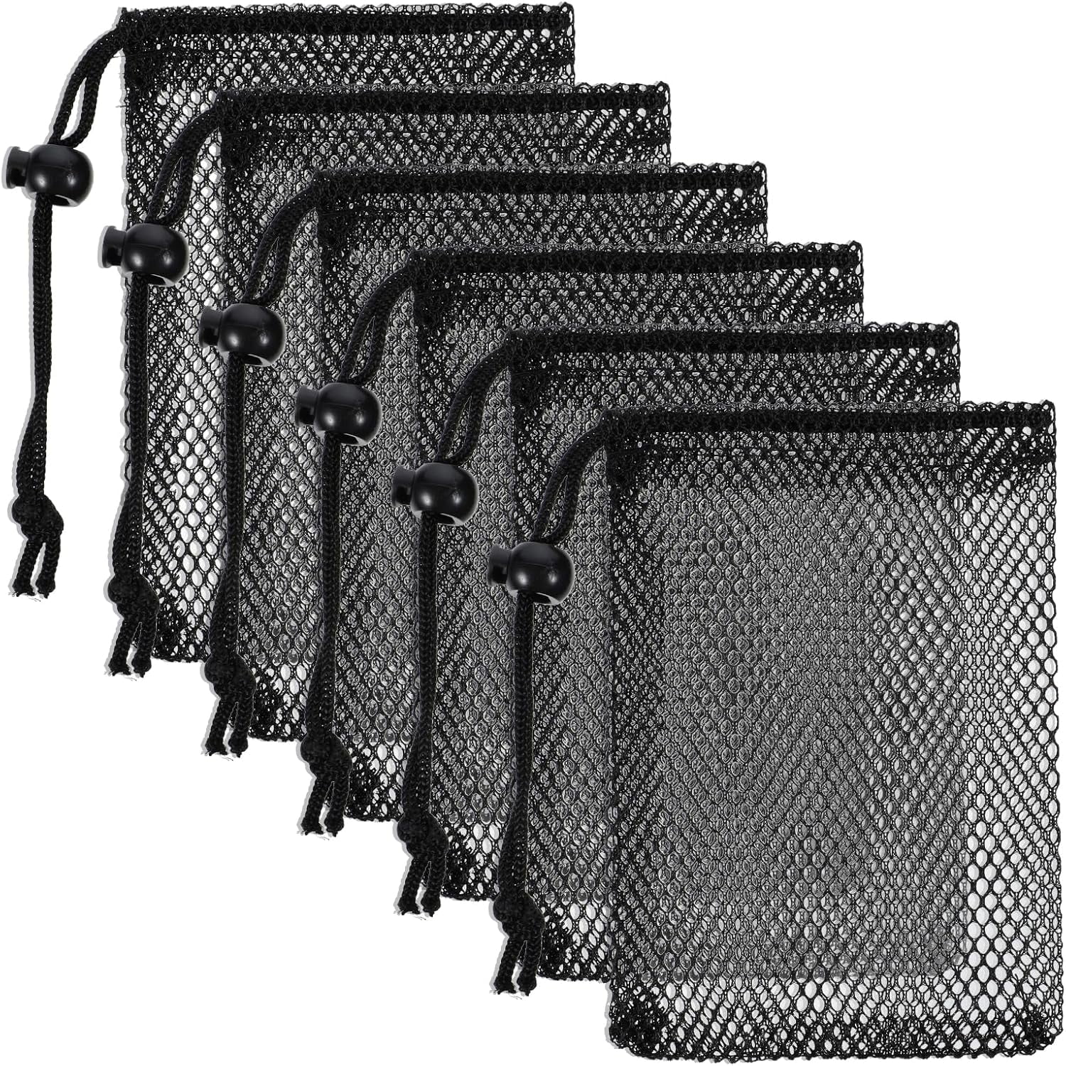 6 Pcs Small Mesh Bag Nylon Mesh Drawstring Bags with Cord Lock Closure ...
