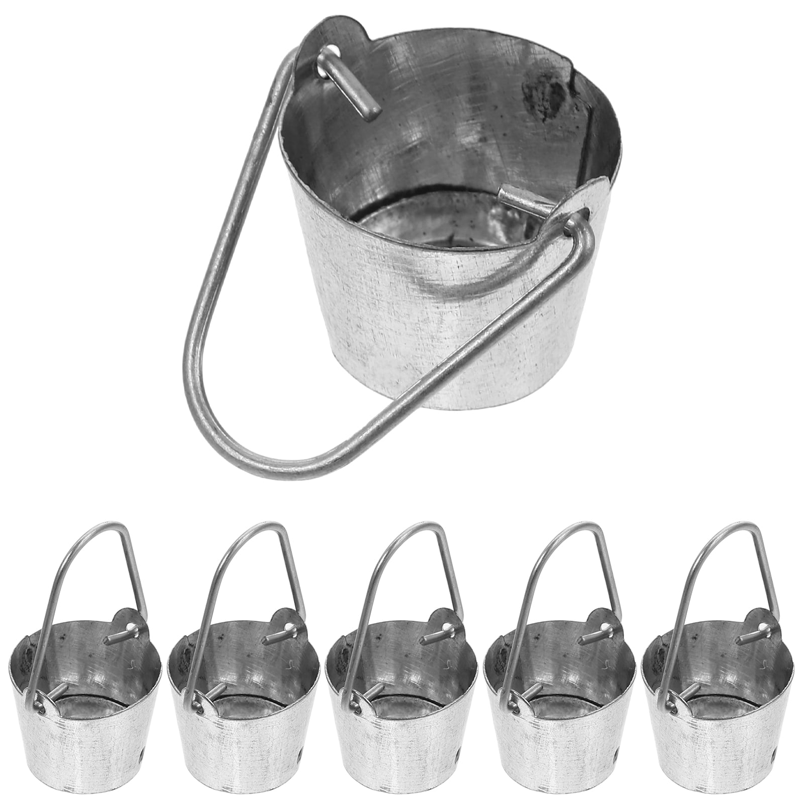 6 Pcs Small Metal Toy Buckets Miniature Mini Bucket 2.00X2.00X1.80CM ...