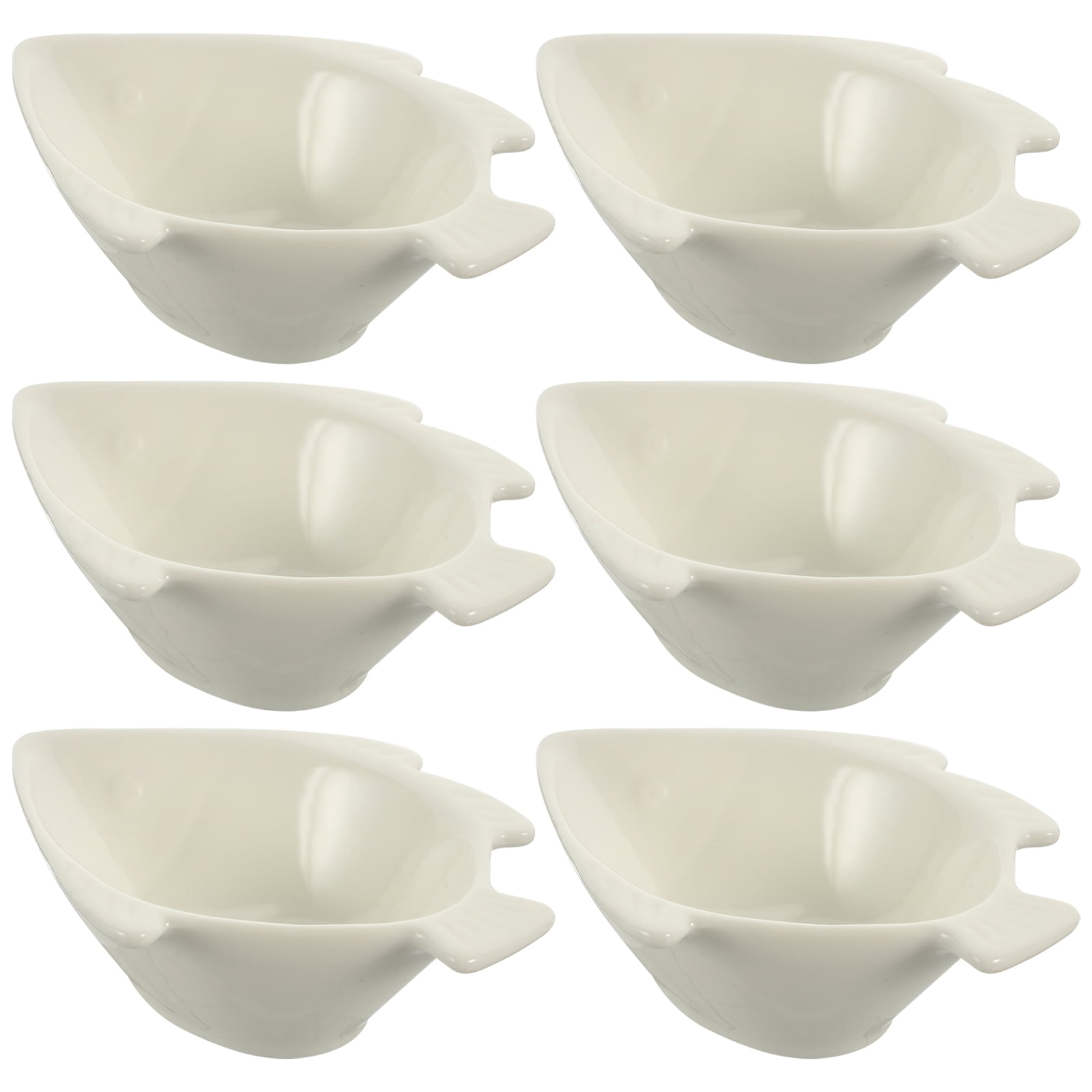 6 Pcs Snacks Dip Dishes Small Dish Olive Oil Dipping Dishes Fish Shaped ...