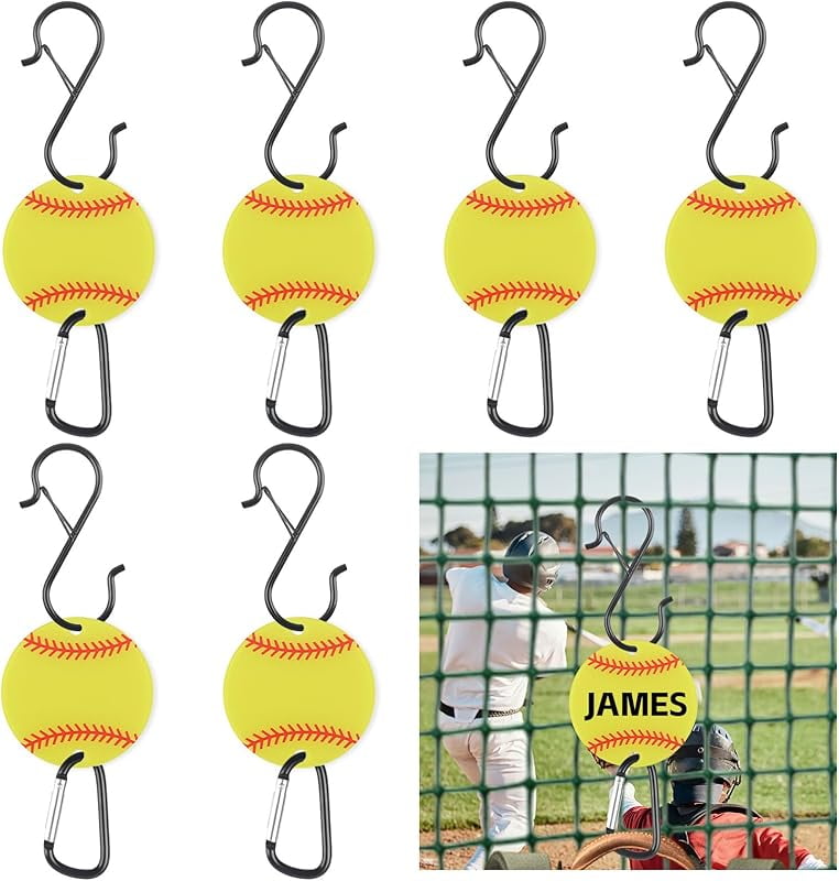 6 Pcs Softball Bag Fence Hooks, Bag Clip for Fence, Metal Backpack Hook ...