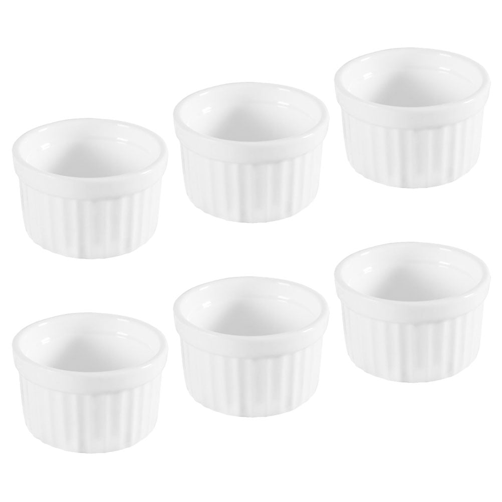 6 Pcs Souffle Baking Bowl Salad Small Portion Cups Food Serving Ceramic ...