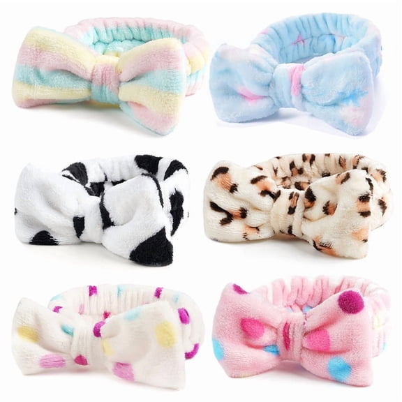 6 Pcs Black Spa Headband, Bow Hair Band, Hair Band for Washing Face ...