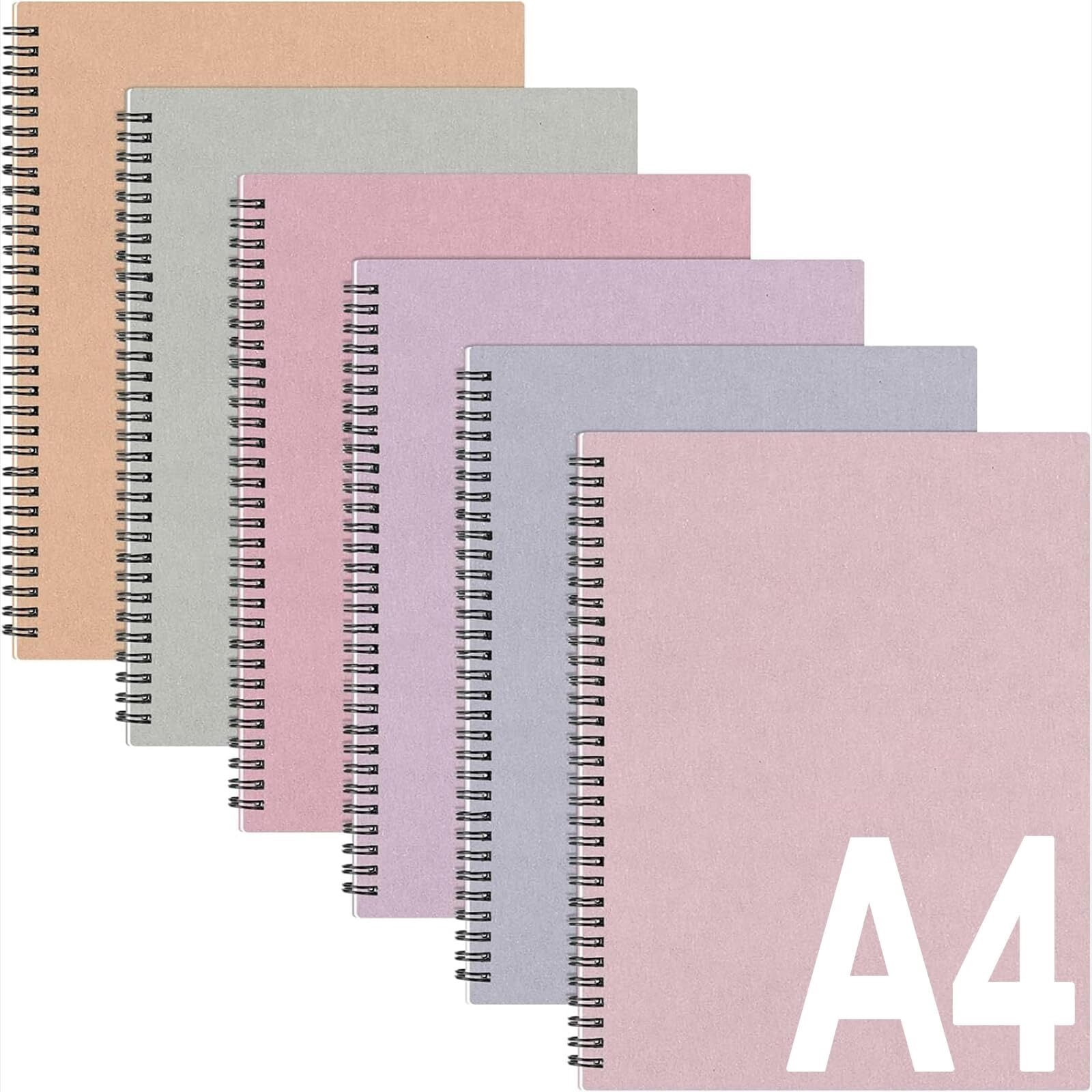 6 Pcs Spiral Notebook for Work A4 8.5 x 11'' College Ruled Spiral ...