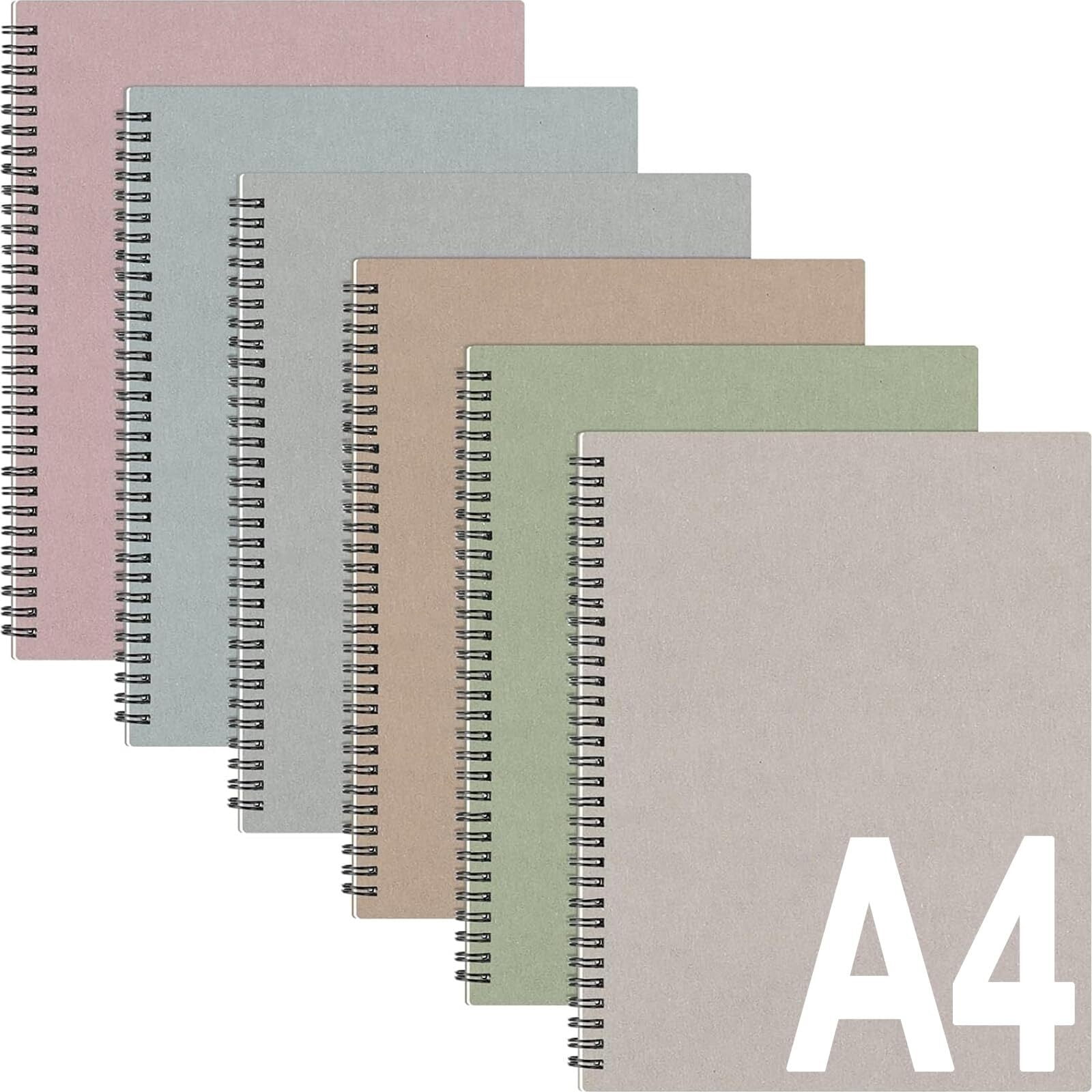 6 Pcs Spiral Notebook for Work A4 8.5 x 11'' College Ruled Spiral ...