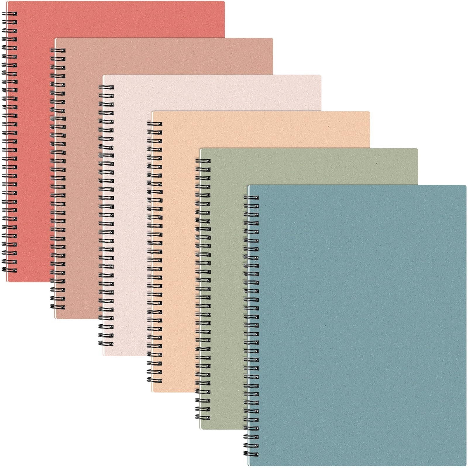 6 Pcs Spiral Notebook for Work A4 8.5 x 11'' College Ruled Spiral ...