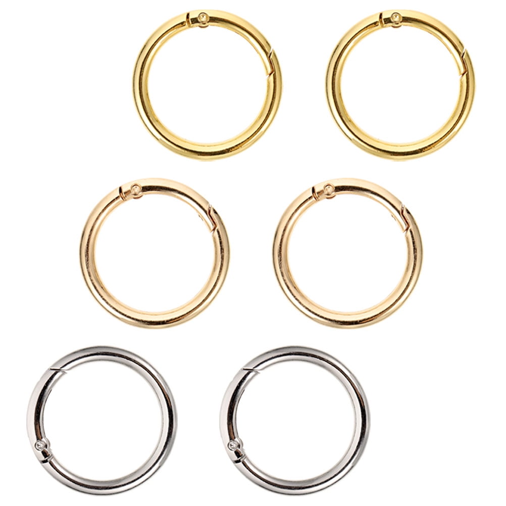 6 Pcs Split Spring Buckle Key Fob Alloy Key Ring Small Key Rings ...