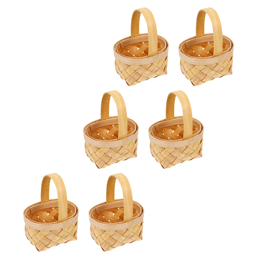 6 Pcs Square Basket Hand Woven Wedding Candy Mini Baskets Girl ...